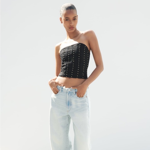 Zara | Tops | Zara Beaded Tube Top | Poshmark